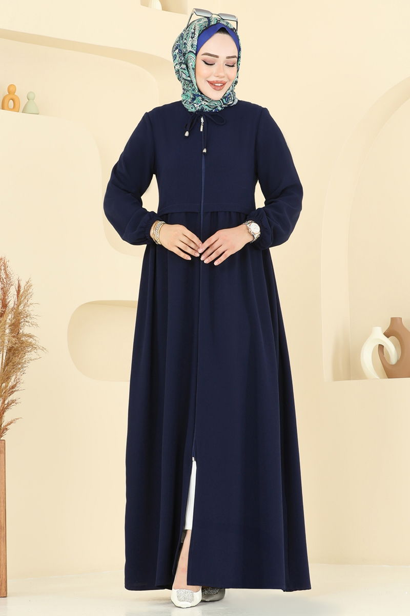 Abaya 0050BG354 Navy Blue - Moda Selvim