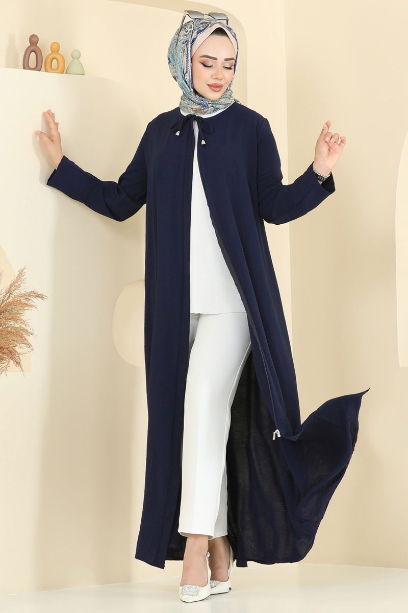 Abaya 1361BM387 Navy Blue - Moda Selvim