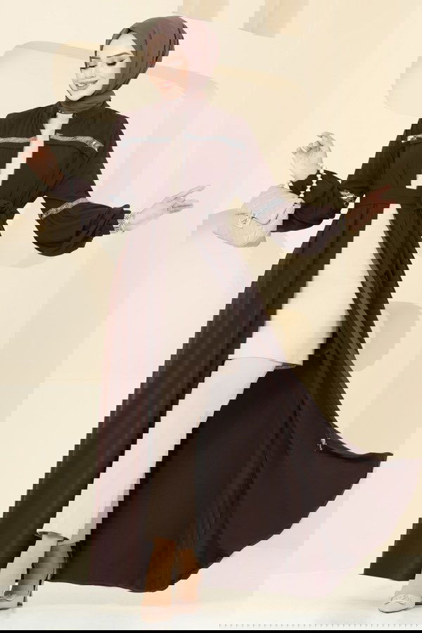 عباءة 2570SL432 بني - Moda Selvim