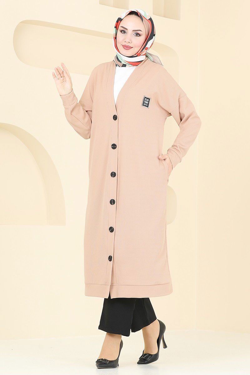 Arma Detaylı Hırka Kap 4048PM271 Vizyon - Moda Selvim