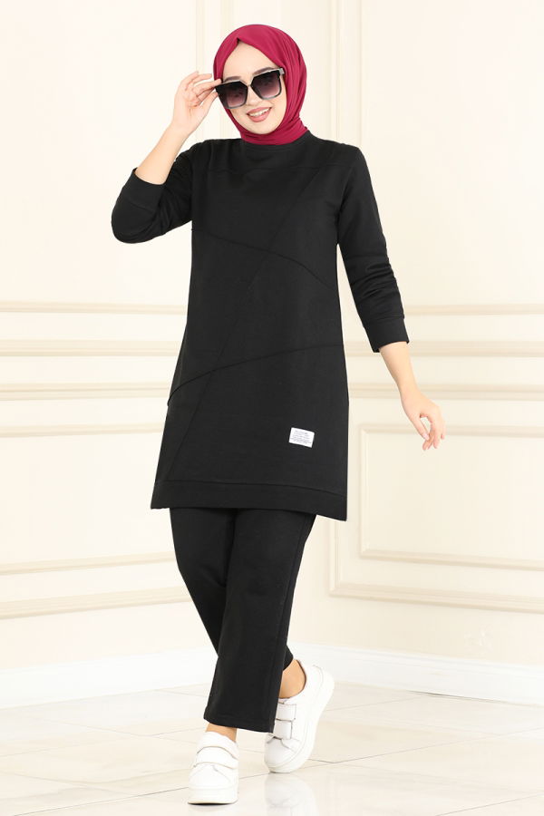 معطف البدلة الرياضية المفصلة MSL5936-M أسود - مودا سيلفيم