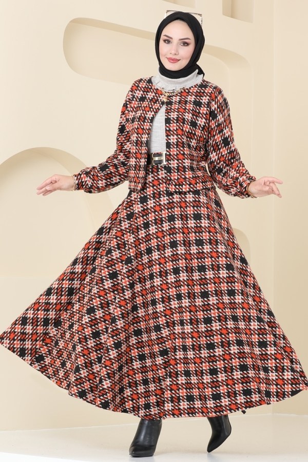 طقم 1041BRZ597 برتقالي - Moda Selvim