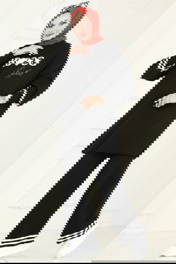 طقم 12551KL398 أسود - Moda Selvim