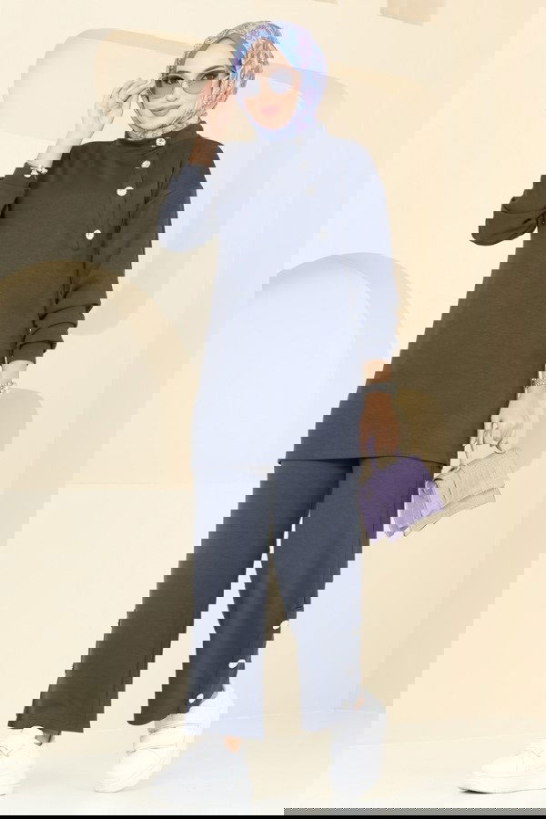 طقم 3041HBS856 رمادي غامق - Moda Selvim