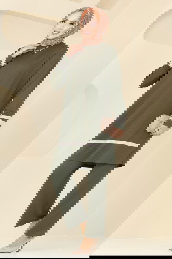 طقم 4023PM271 اخضر عفني - Moda Selvim