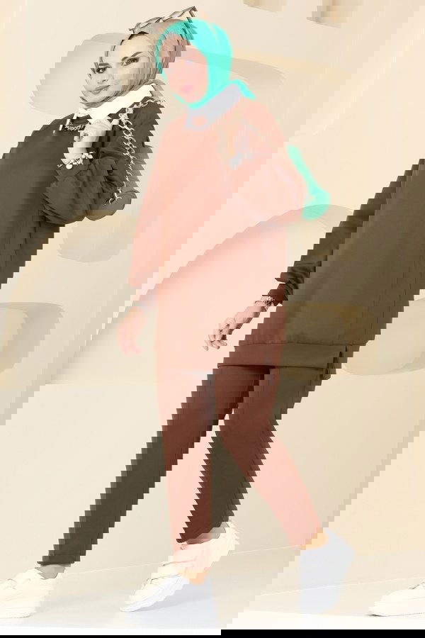 طقم 6135BSK463 بني - Moda Selvim