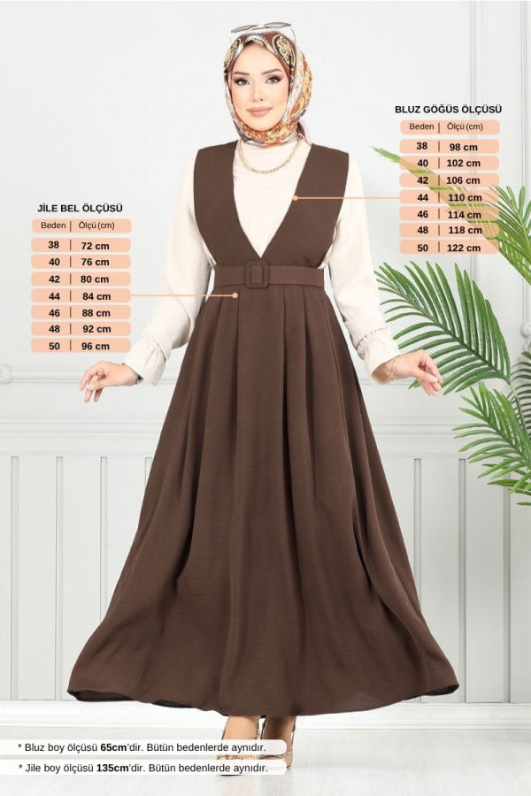 طقم 9152PL940-M بني - Moda Selvim