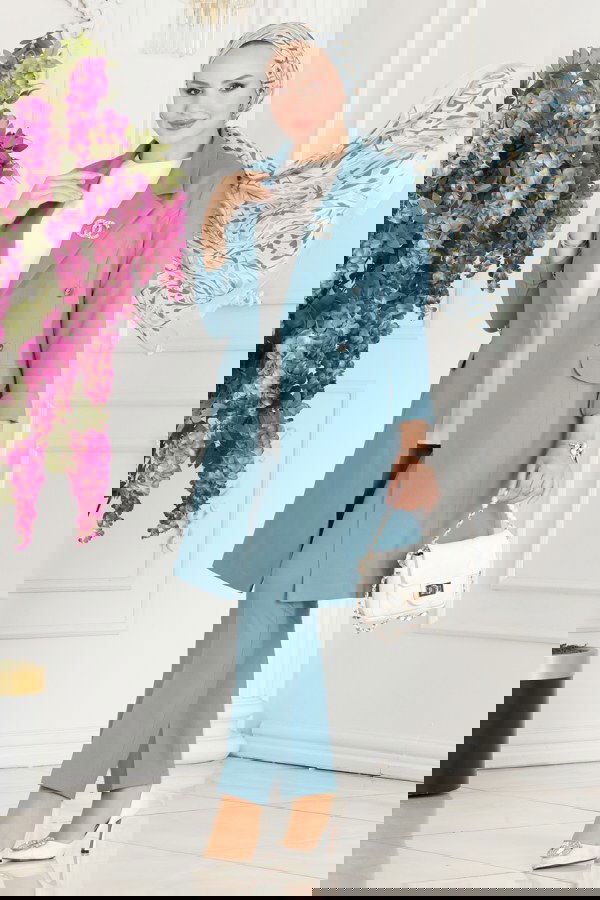 طقم ASM2605 أخضر باهت - Moda Selvim