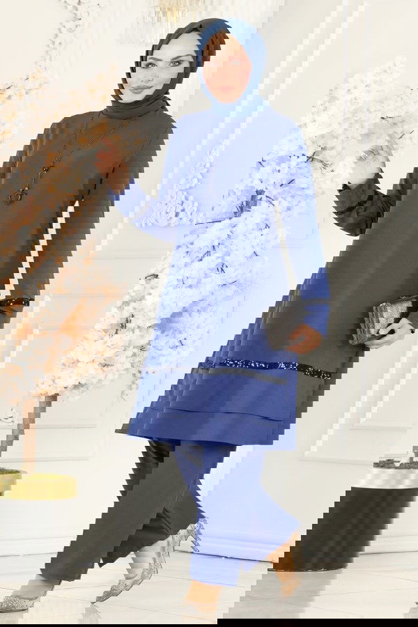 طقم ASM2680 أزرق وكحلي - Moda Selvim