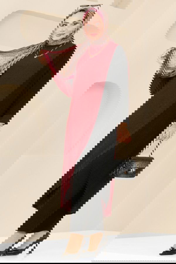 طقم PL292 خمري و أسود - Moda Selvim