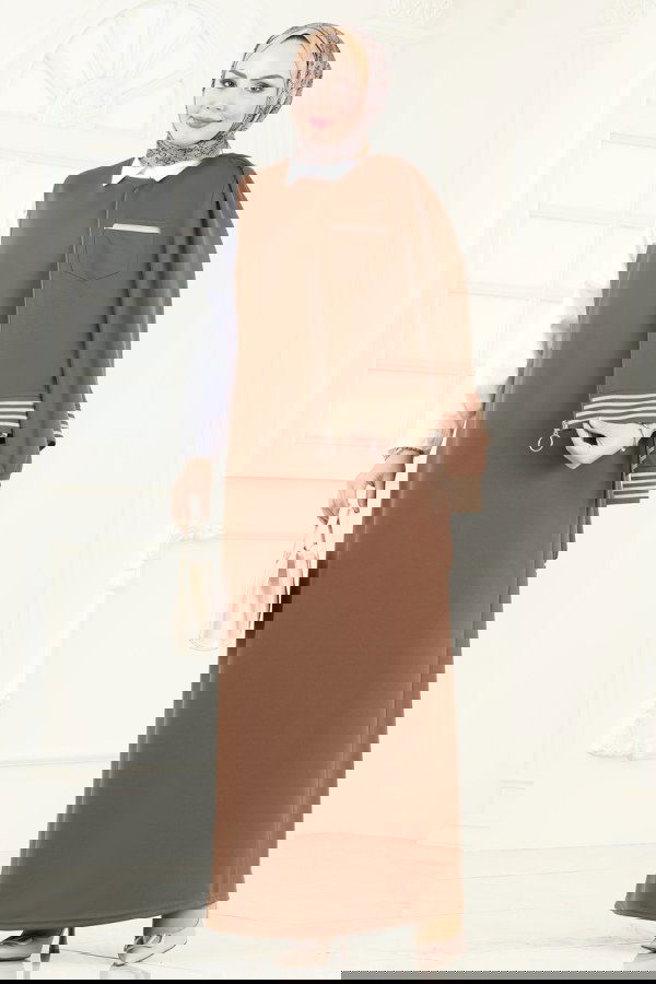 طقم PL9093 بني - Moda Selvim