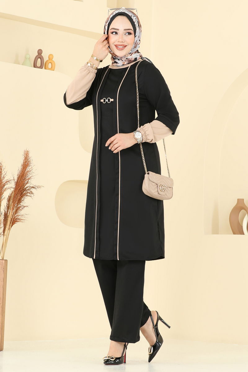 طقم PL9119 أسود - Moda Selvim