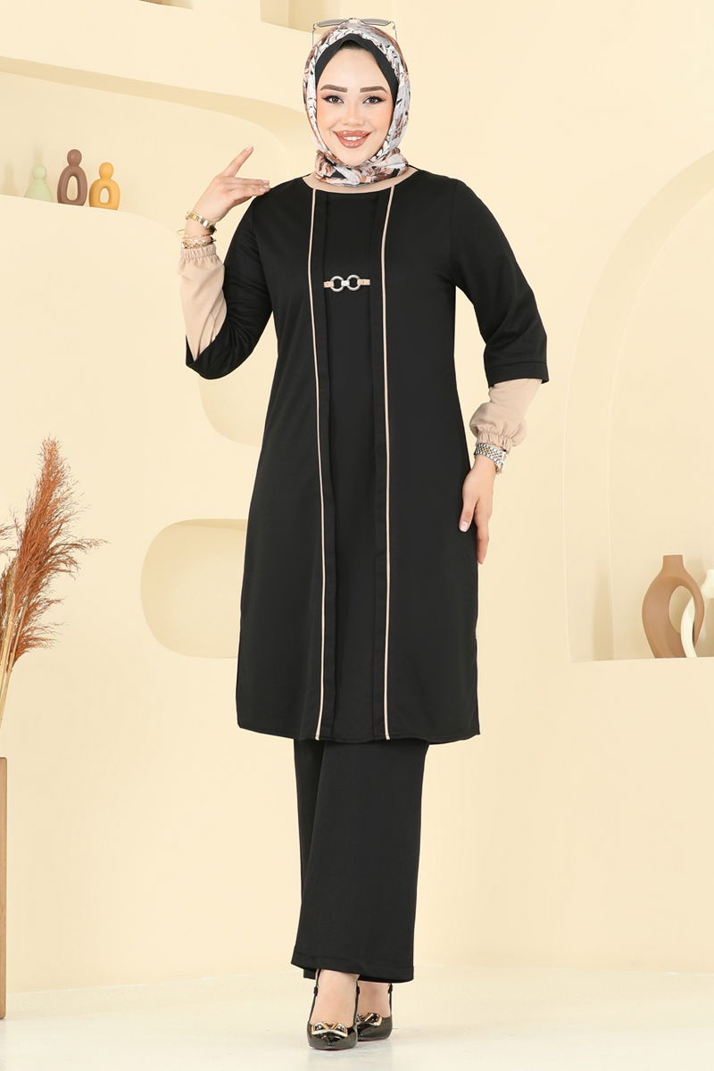 طقم PL9119 أسود - Moda Selvim