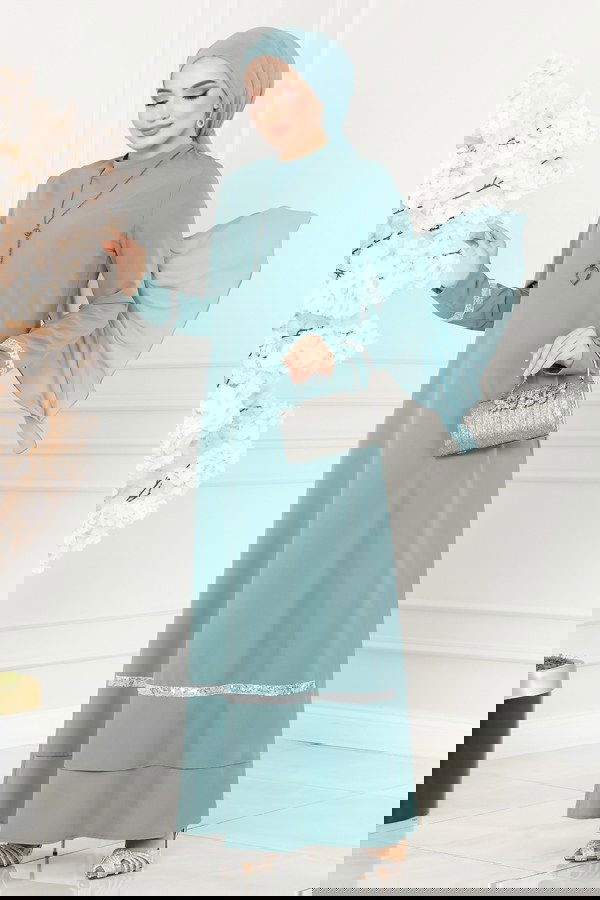 الفستان ASM2682 أخضر باهت - Moda Selvim