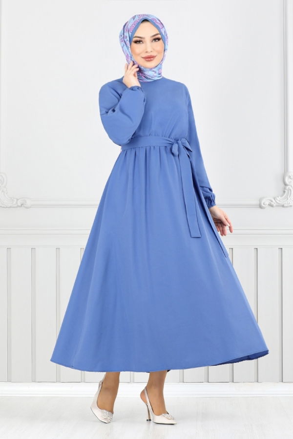 الفستان 012MR1077-M ازرق - Moda Selvim