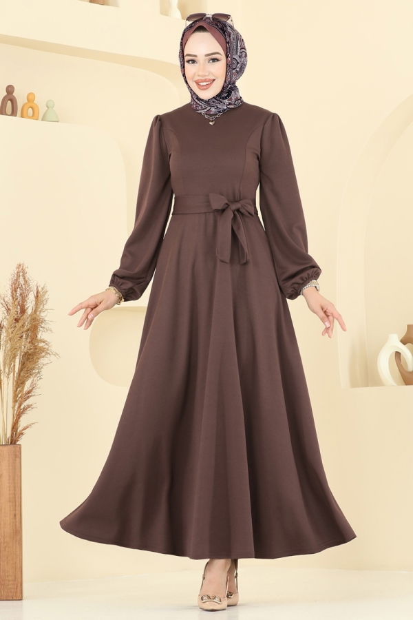 Dress 25029UKB139 Light Brown - Moda Selvim