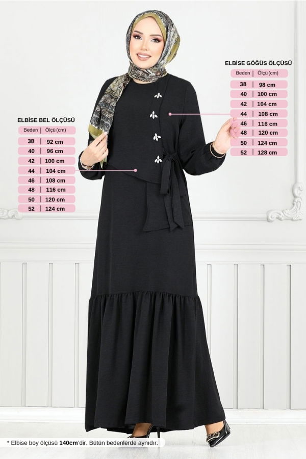 Dress 2680SL890-M Black - Moda Selvim