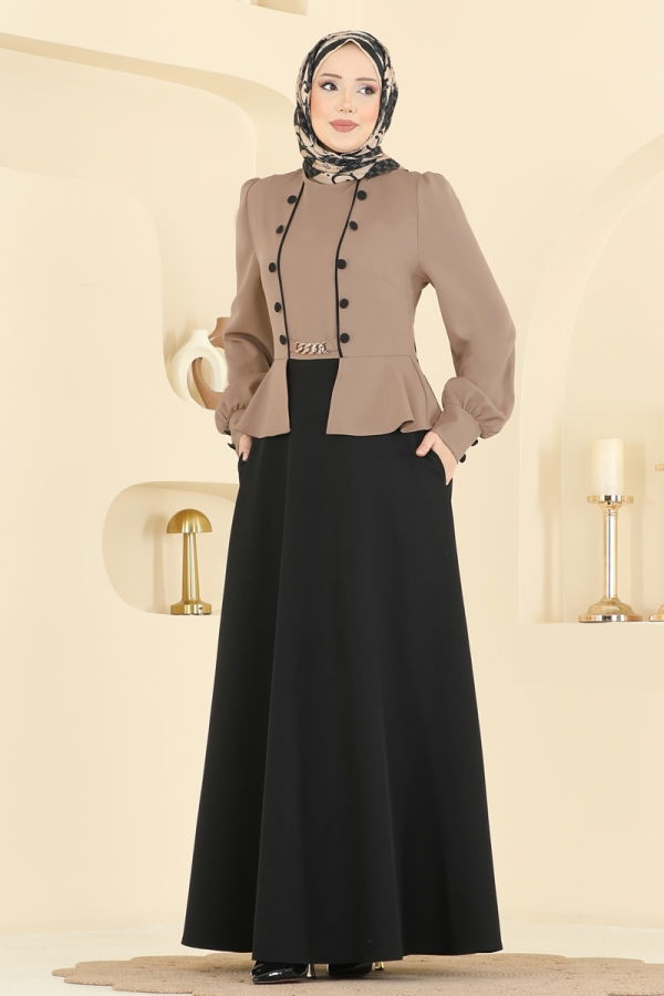 Dress 2810SL432 Black & Dark Vision - Moda Selvim