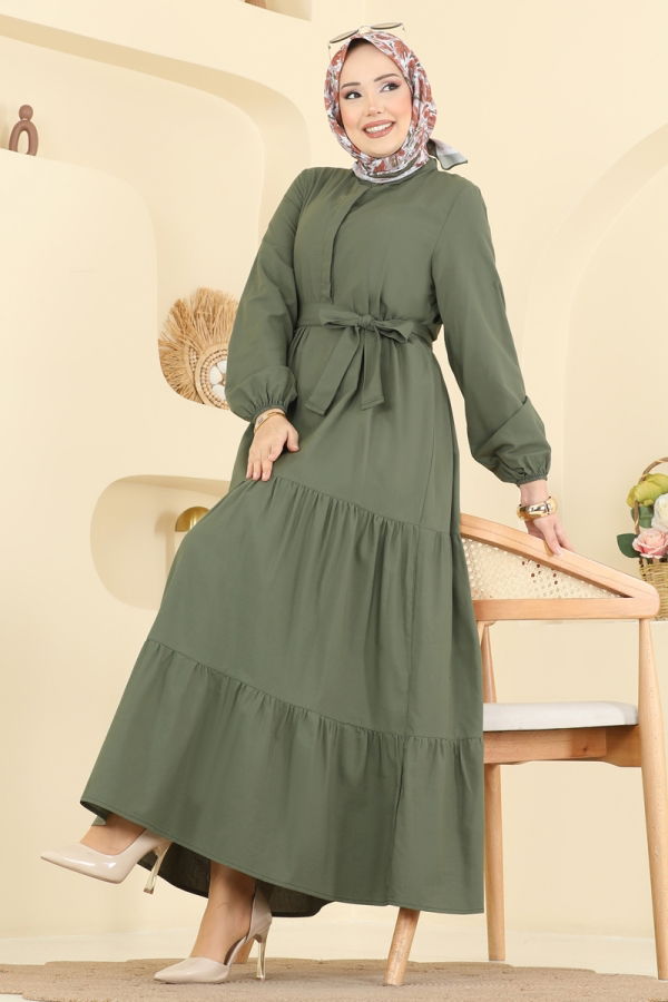 Dress 3075KTR750 Khaki - Moda Selvim