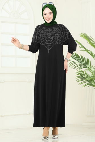 الفستان 3402UZ662 أسود - Moda Selvim