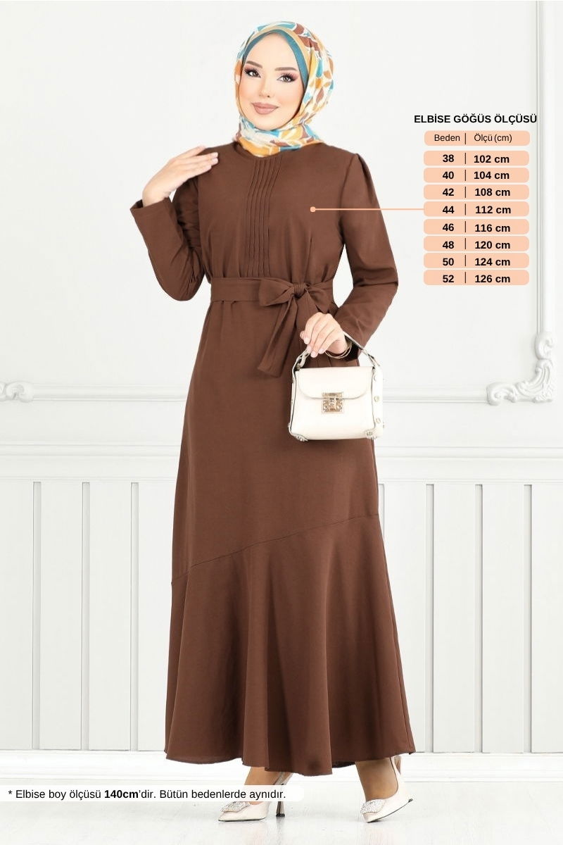 Dress 4096PM1063-M Brown - Moda Selvim