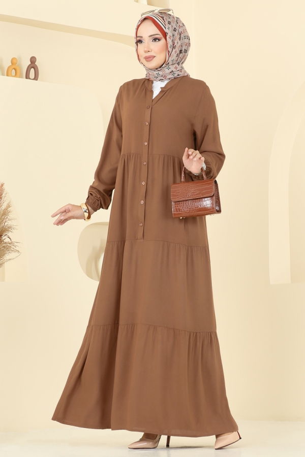 Dress 5010ERK1158 Tan - Moda Selvim