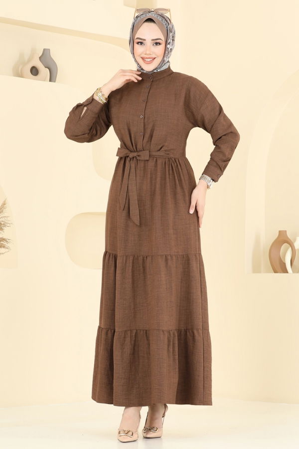 Dress 6162BSK463 Brown - Moda Selvim