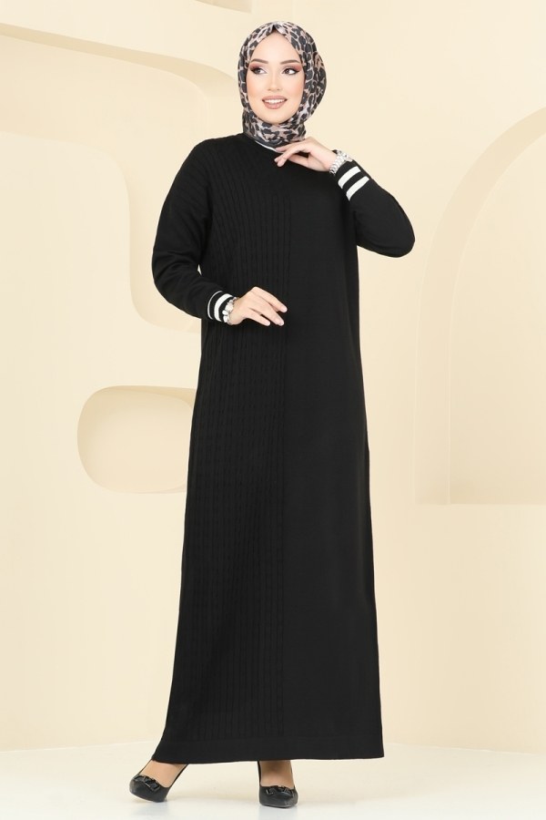 الفستان 8355KL398 أسود - Moda Selvim