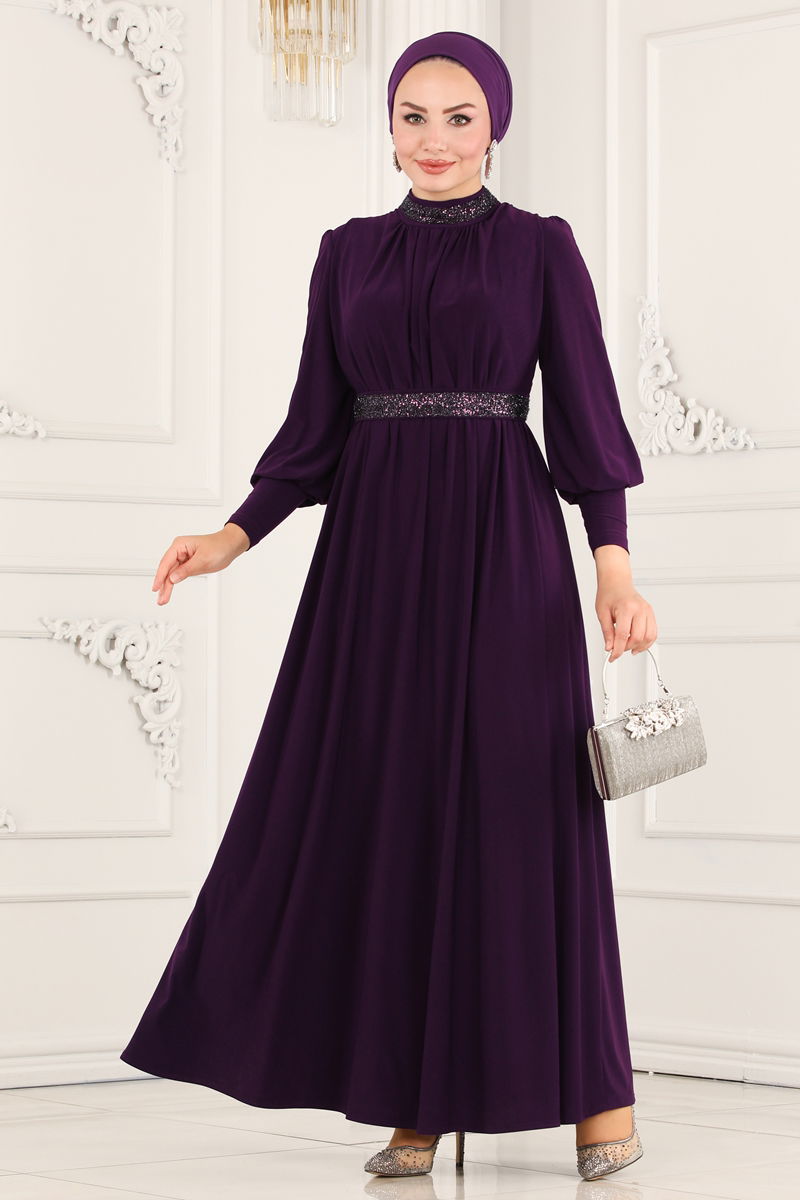 Dress ASM2596-1 Purple - Moda Selvim