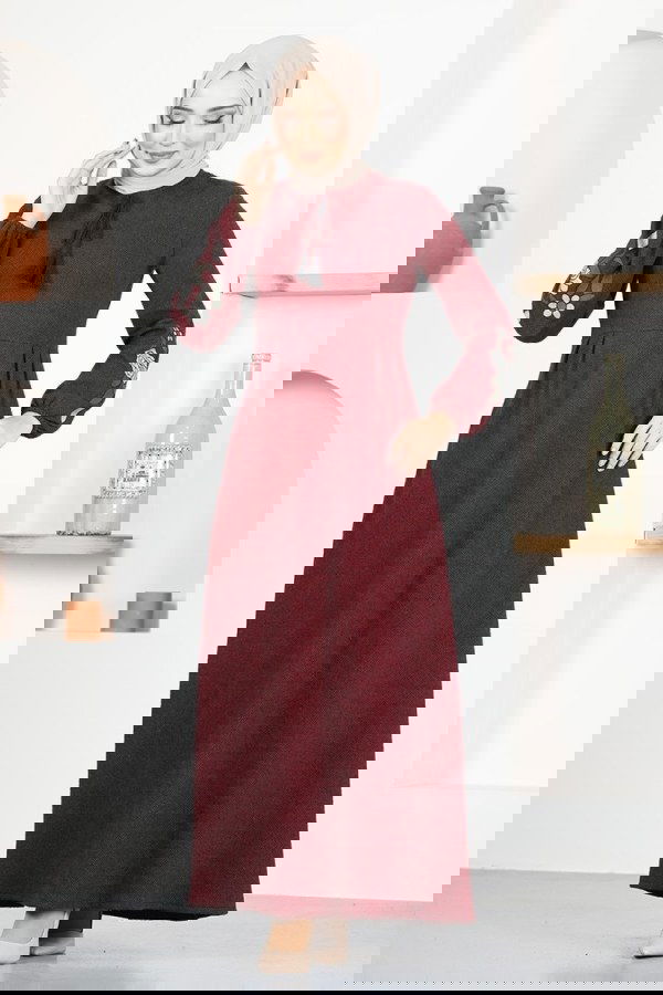 الفستان MSL8006 خمري - Moda Selvim