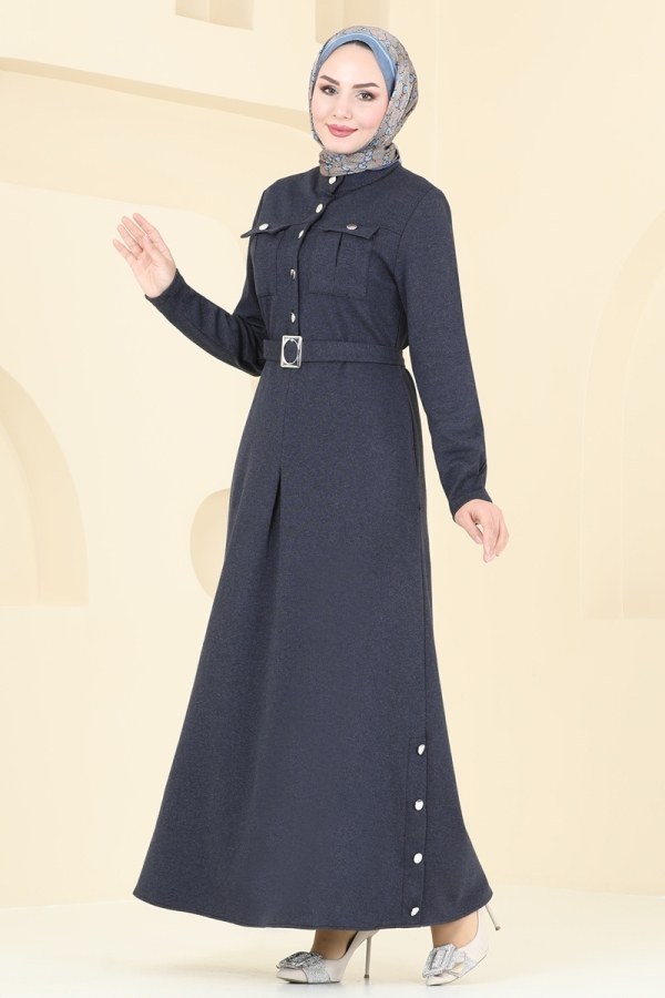 Dress PL9108 Navy Blue - Moda Selvim