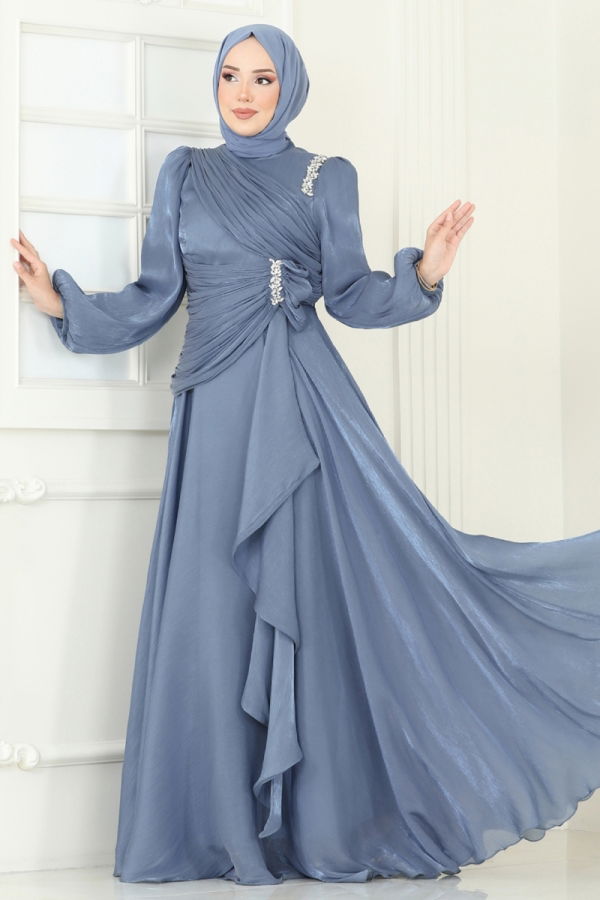 Evening Dress 5164D170 Indigo - Moda Selvim