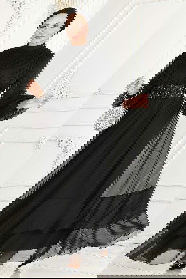 Evening Dress 5498AB368 Black - Moda Selvim