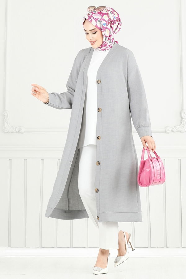 كاب 1839LNA1042-M رمادي - Moda Selvim