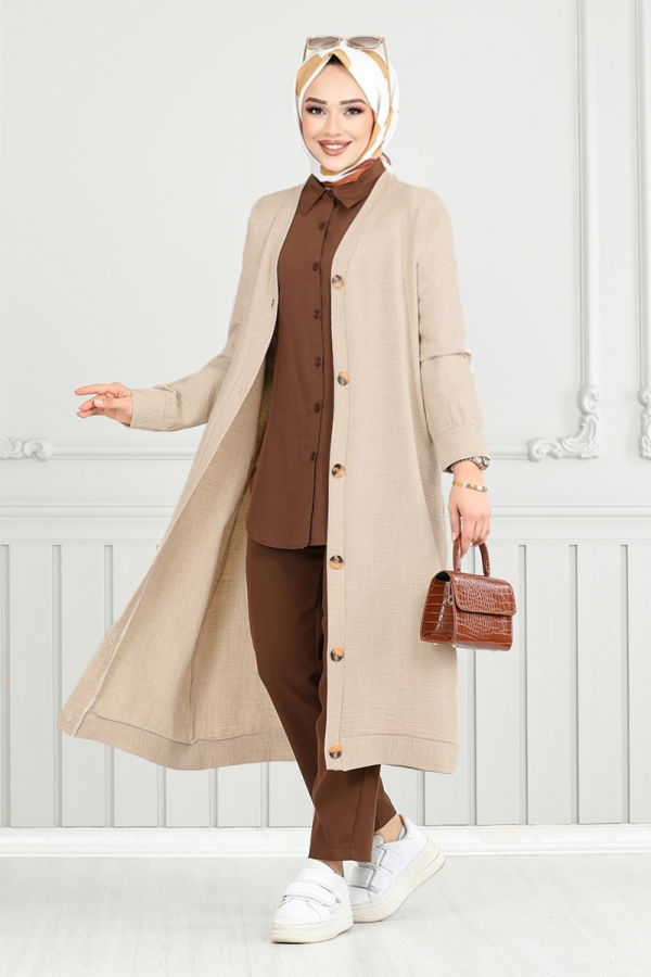 كاب 1839LNA1042-M بيج - Moda Selvim