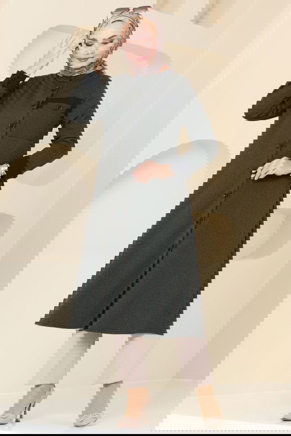 Overcoat PL9081 Khaki - Moda Selvim