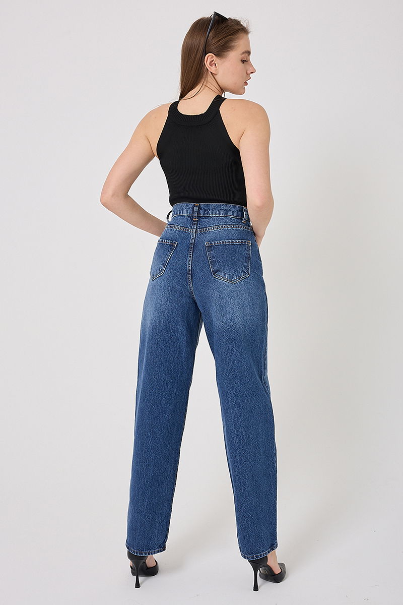 Palazzo Kadın Pantolon 4606DRN1148-M Kot - Moda Selvim