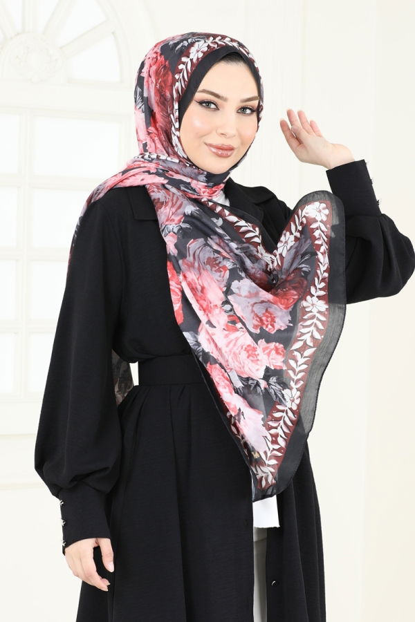 شال 205MDI1081 خمري - Moda Selvim