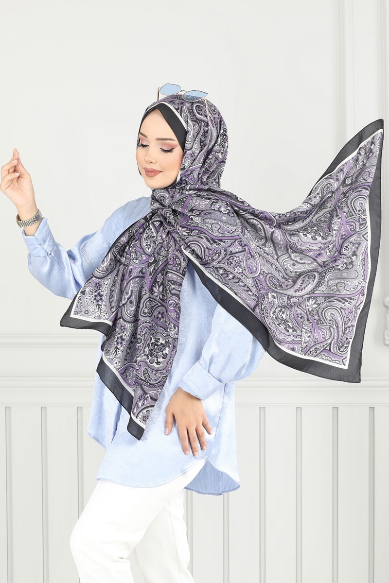 Scarf 708ART1138 Lilac - Moda Selvim