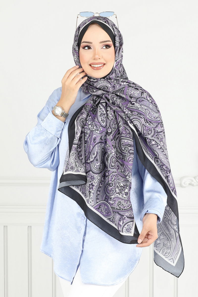 Scarf 708ART1138 Lilac - Moda Selvim