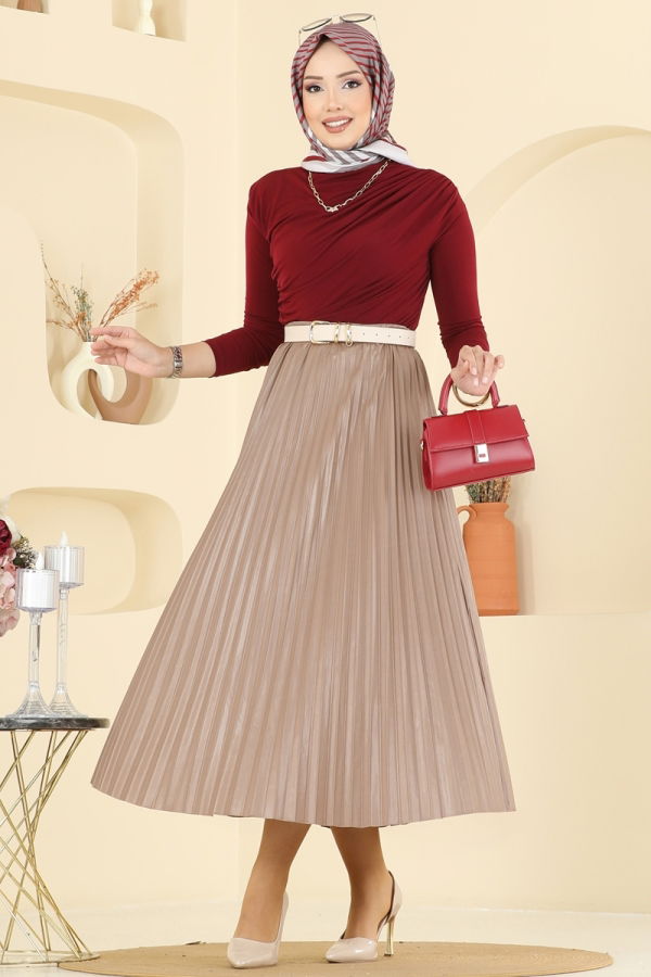 التنانير 030OZT1013 بيج غامق - Moda Selvim