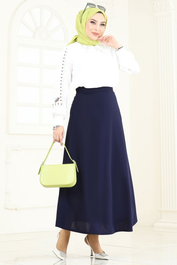 Skirts 100HBS856 Navy Blue - Moda Selvim
