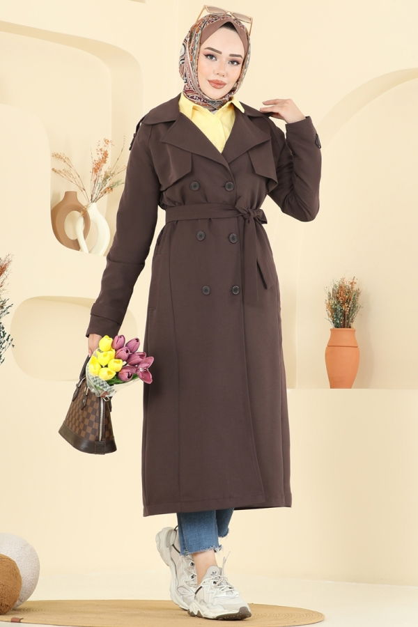 Trenchcoat 6248BSK463 Brown - Moda Selvim