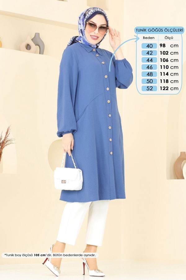 Tunic 1250BM387 Indigo - Moda Selvim