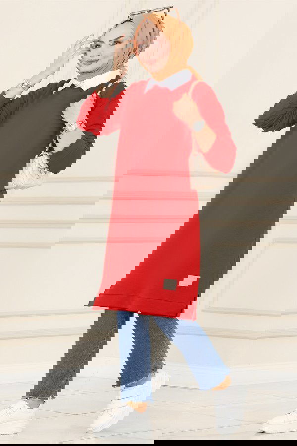 1983SBL832 الأحمر بلوز طويل